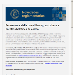 Suscripcion Novedades Reglamentarias Banrep